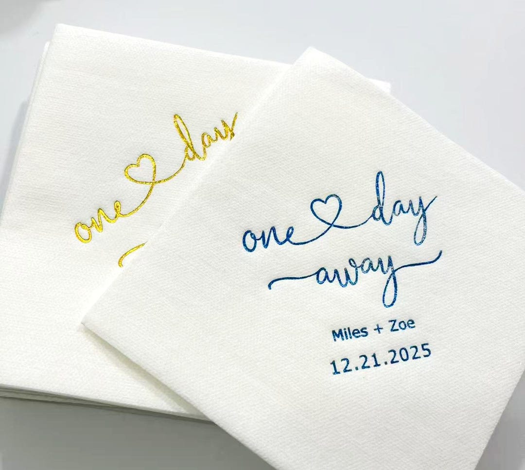 Personalized Rehearsal Napkins Custom Printed One Day Away Beverage ...