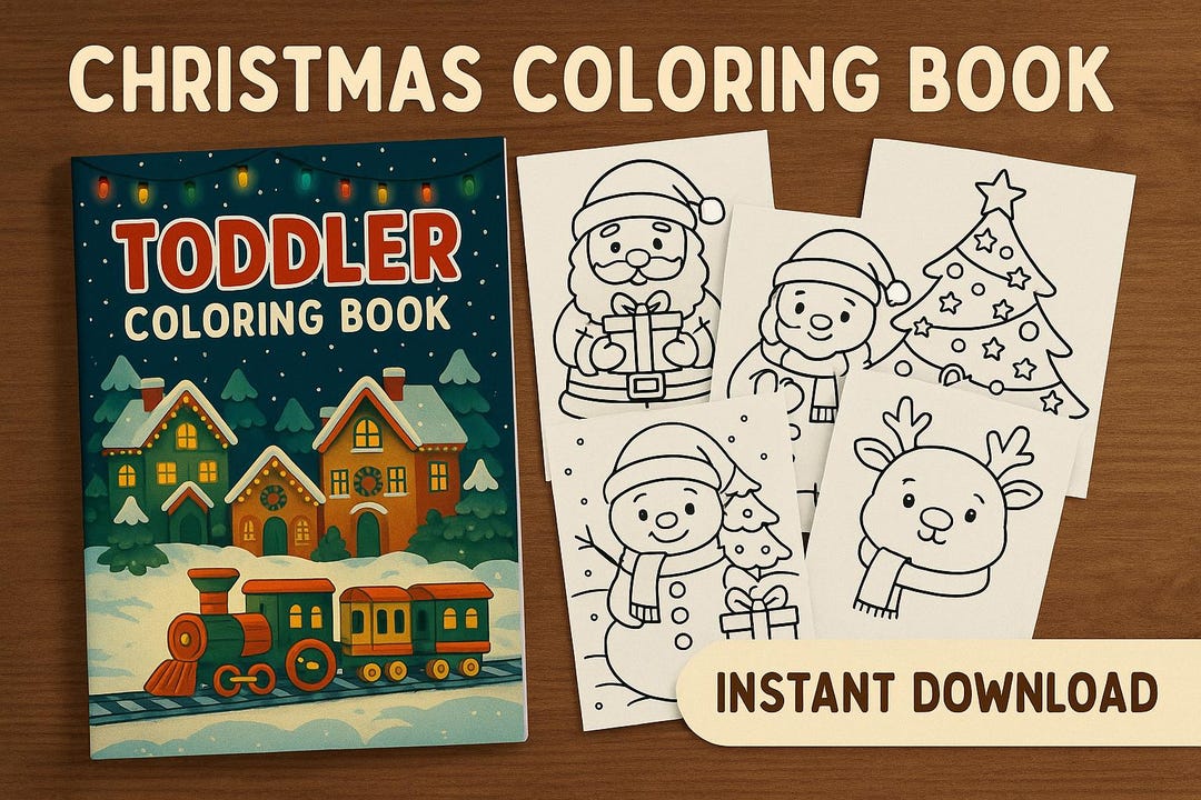 Coloring Christmas Book for Toodler - Etsy