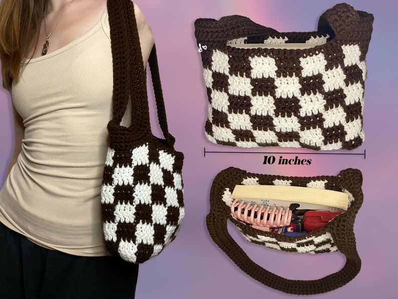 Crocheted Checkered Bag - Etsy
