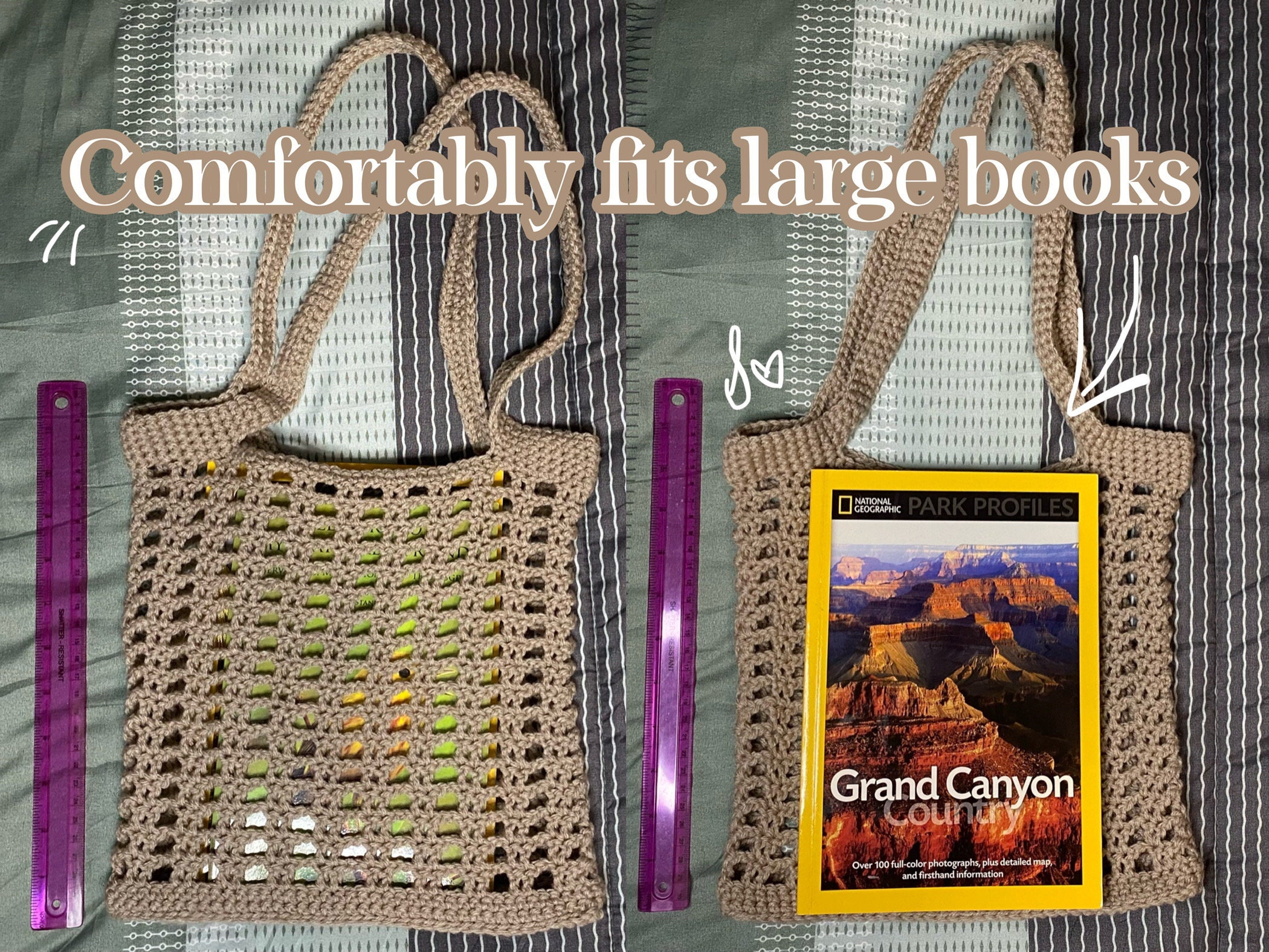 Crochet Book Bag / Tote Bag - Etsy