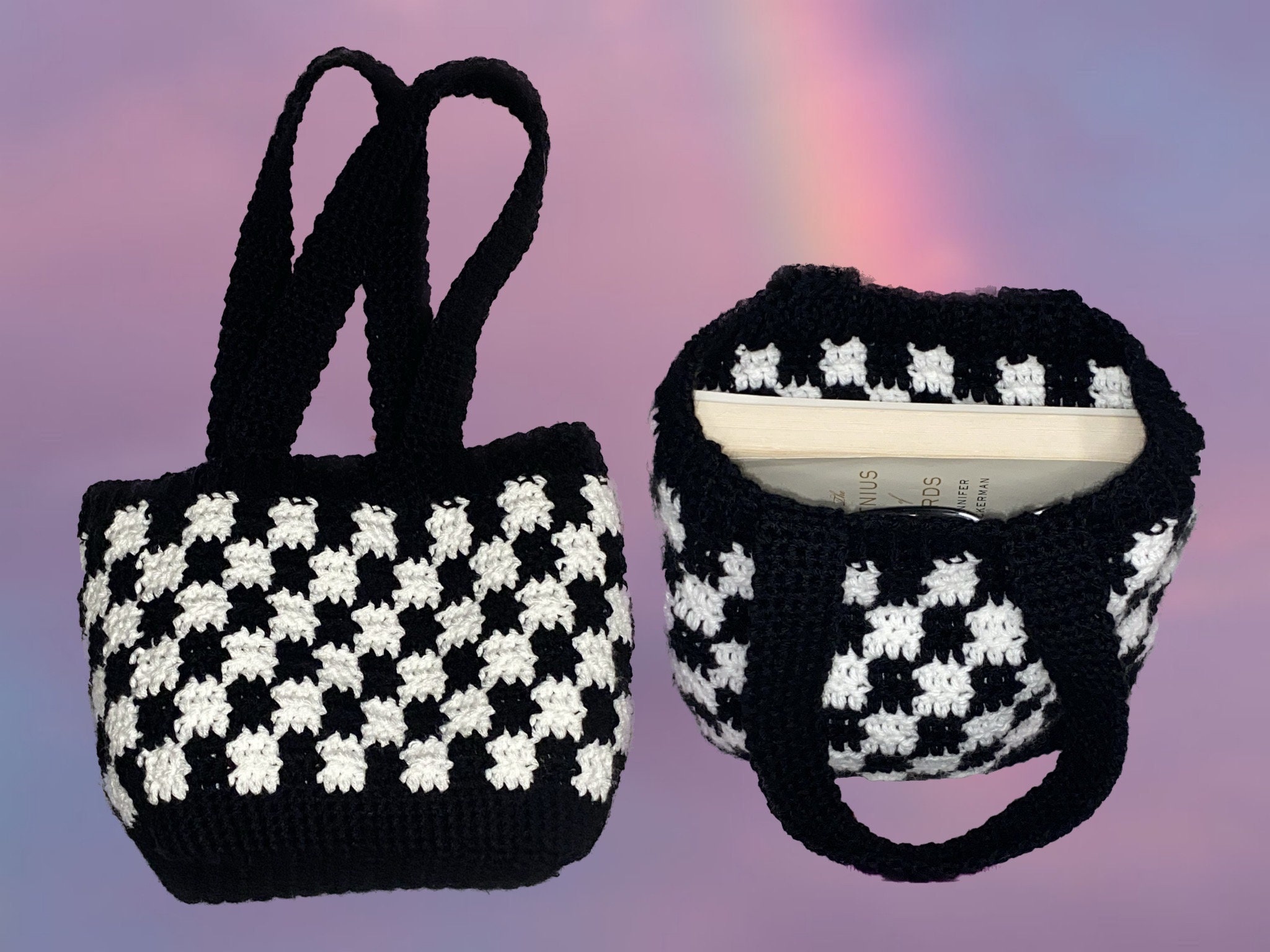 Crocheted Checkered Bag - Etsy