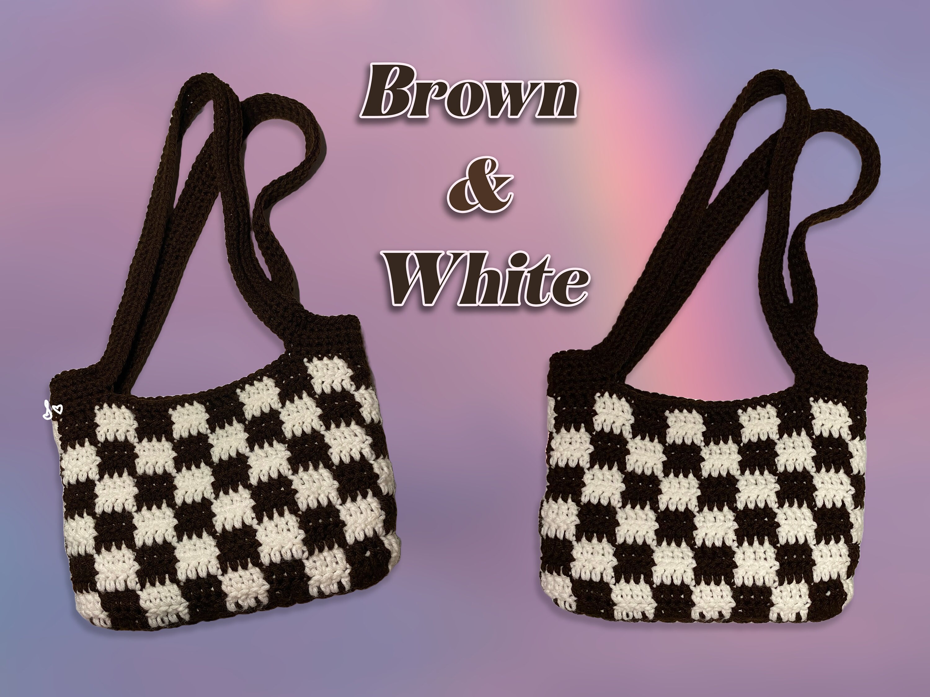Crocheted Checkered Bag - Etsy