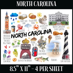 North Carolina Postcard Digital Download Postcard Front - Etsy