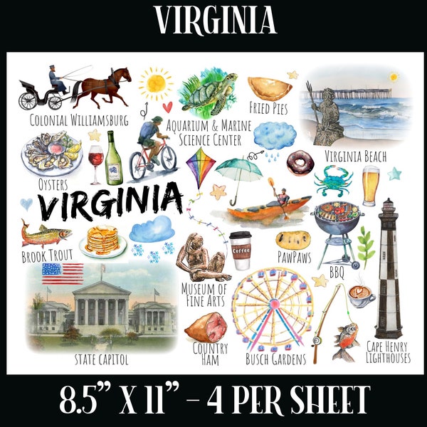 Virginia Postcards - Etsy