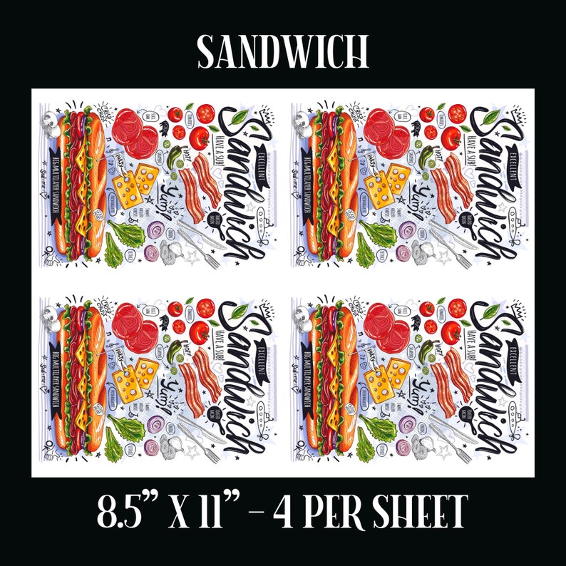 Sandwich Postcard Digital Download - Postcard Front Design - for ...