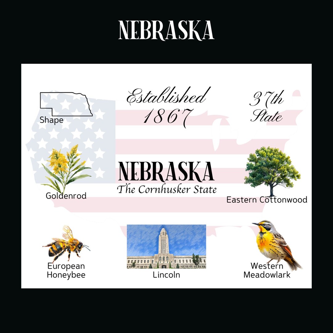 Nebraska Postcard Digital Download - Postcard Front Design - for ...