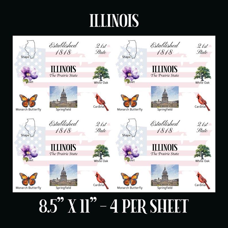 Illinois Postcard Digital Download - Postcard Front Design - for ...