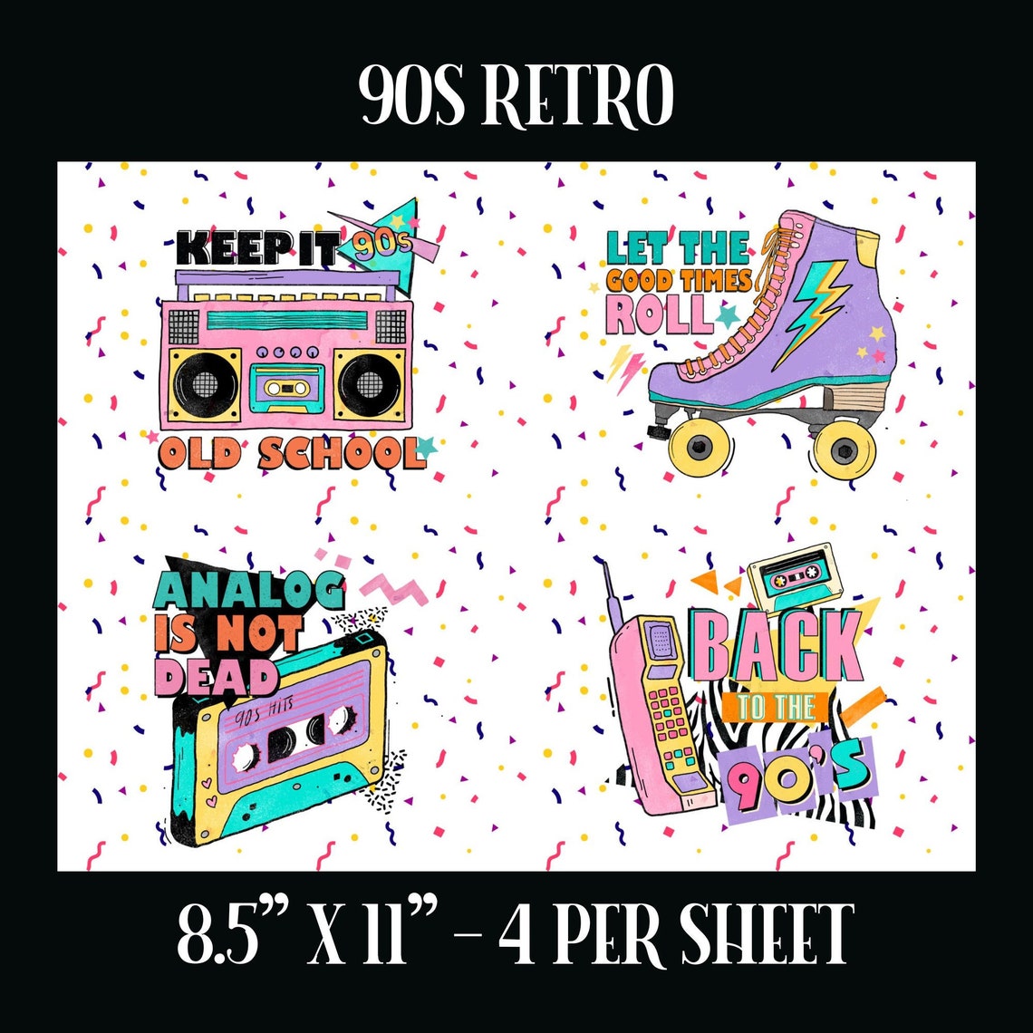 90s Retro Postcard Digital Download - Postcard Front Design - for ...