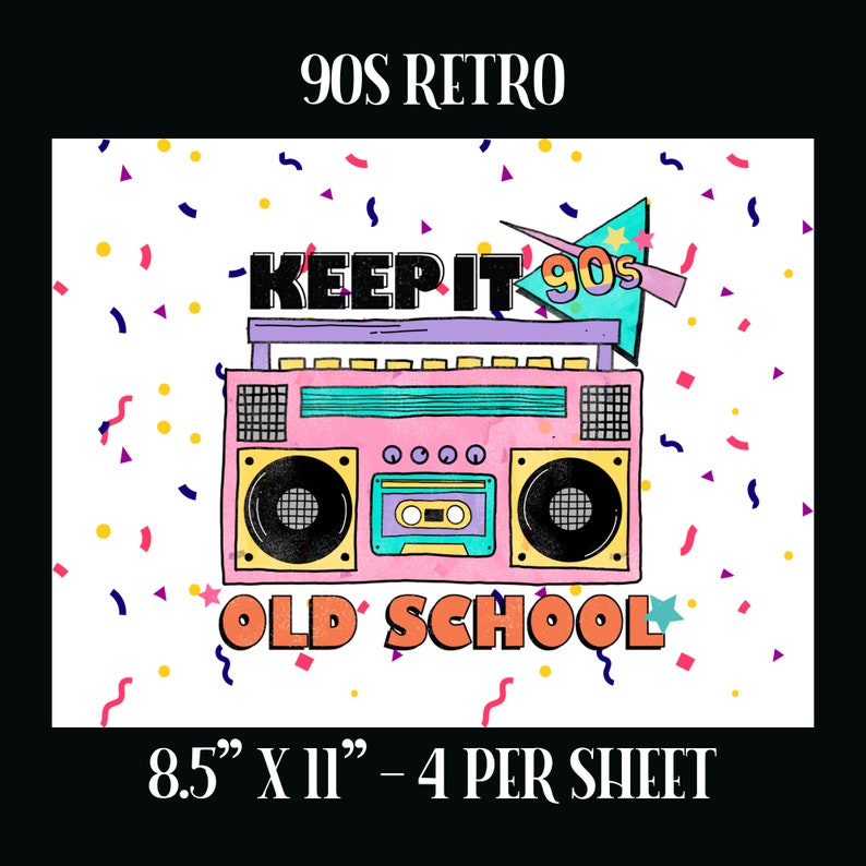 90s Retro Postcard Digital Download - Postcard Front Design - for ...
