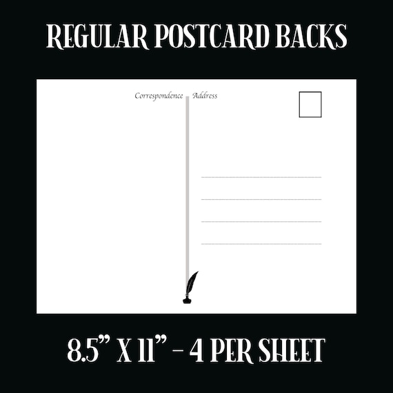 Digital Download Regular Postcard Back Classic Postcard - Etsy
