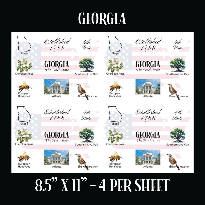 Georgia Postcard Digital Download - Postcard Front Design - for ...