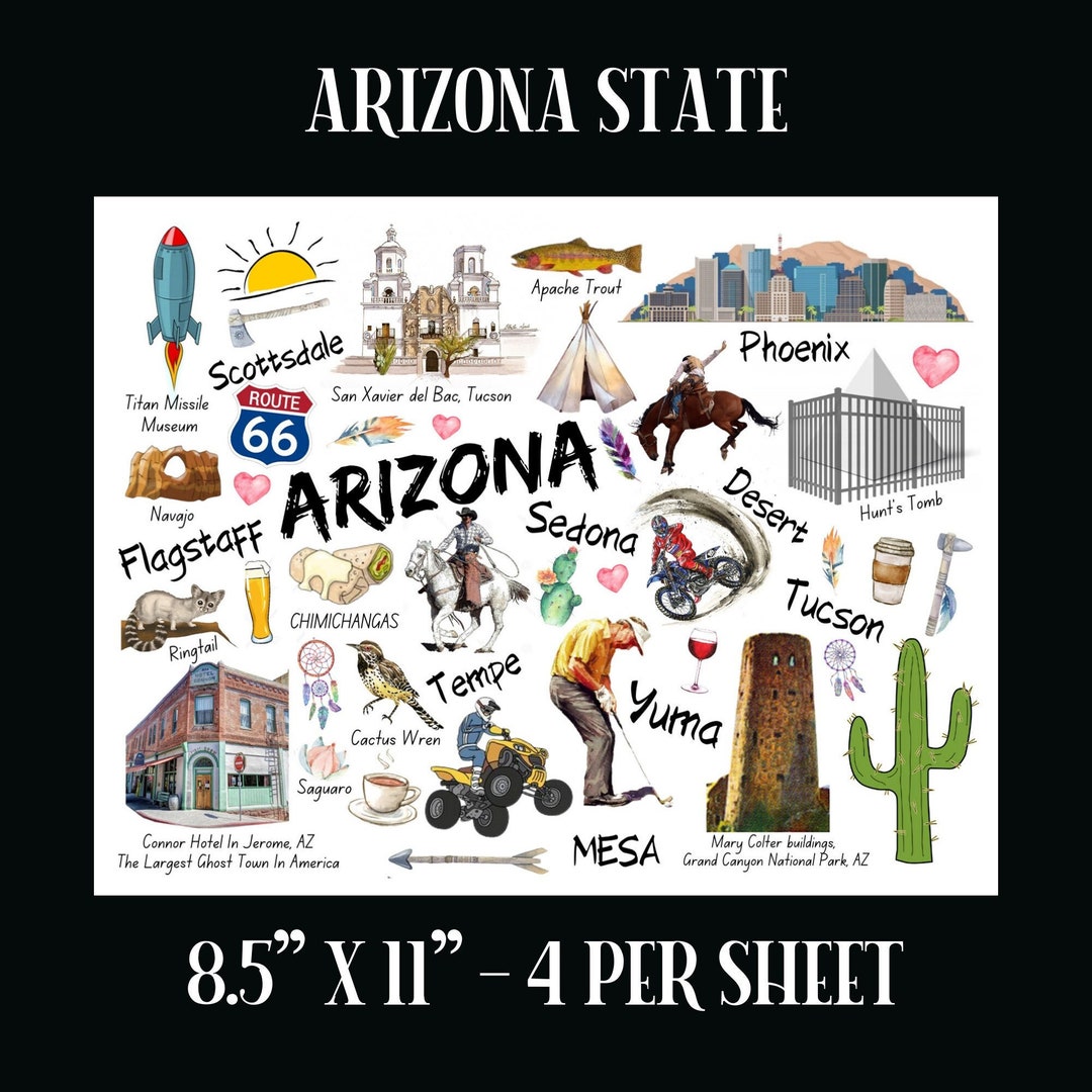 Arizona Postcard Digital Download Postcard Front Design - Etsy