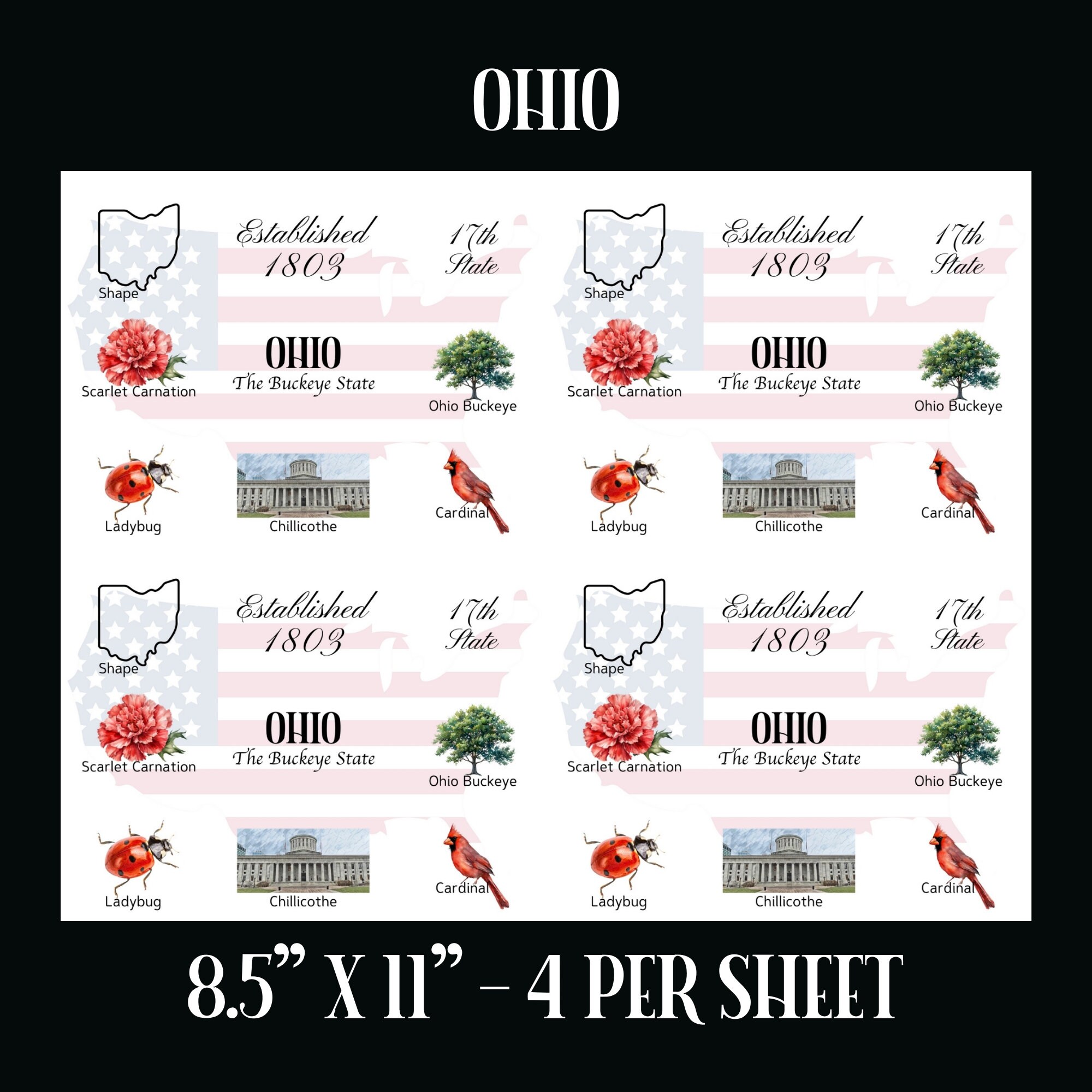 Ohio Postcard Digital Download - Postcard Front Design - for Printing ...