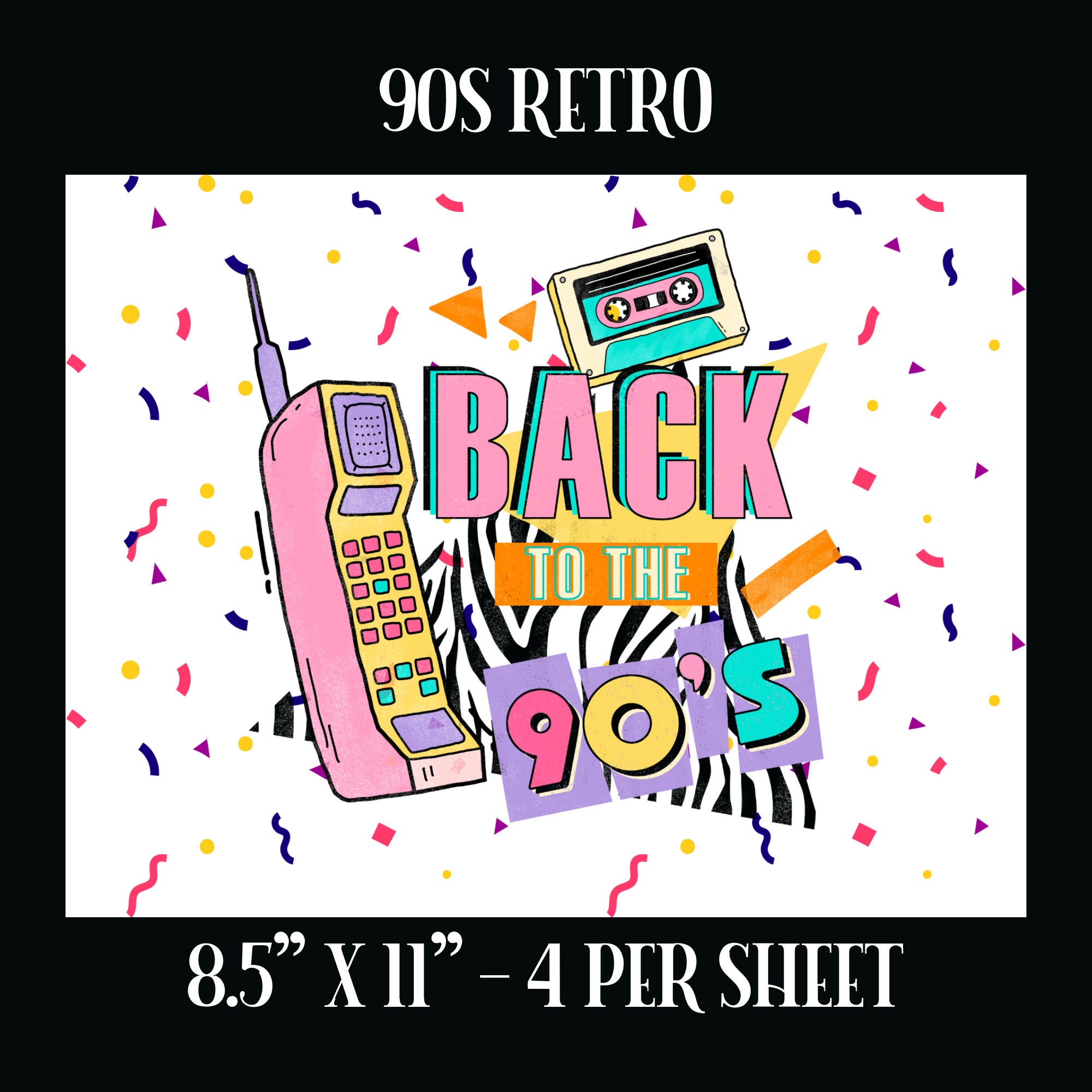 90s Retro Postcard Digital Download - Postcard Front Design - for ...