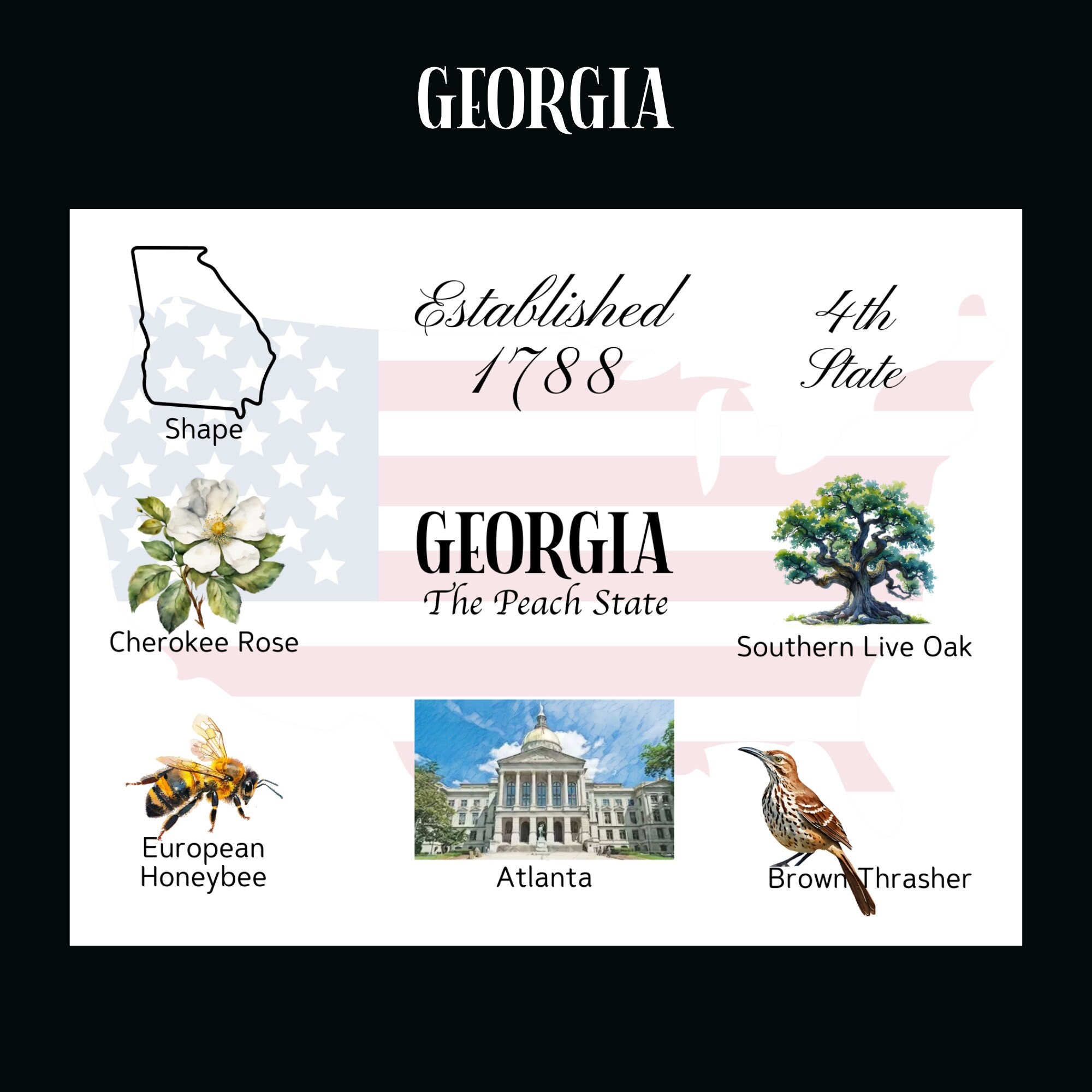 Georgia Postcard Digital Download - Postcard Front Design - for ...