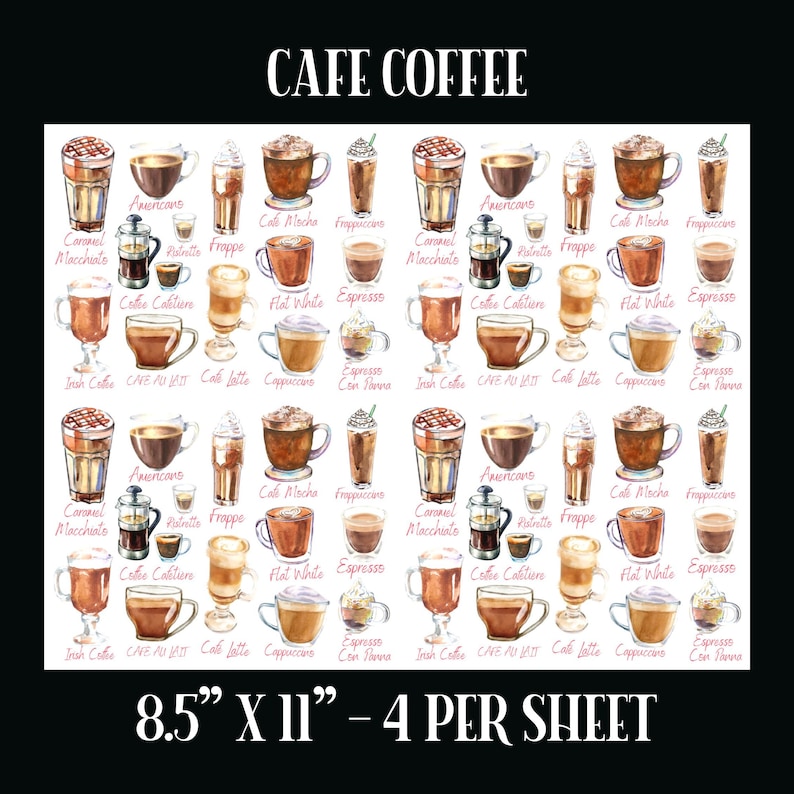 Café Coffee Postcard Digital Download - Postcard Front Design - for ...