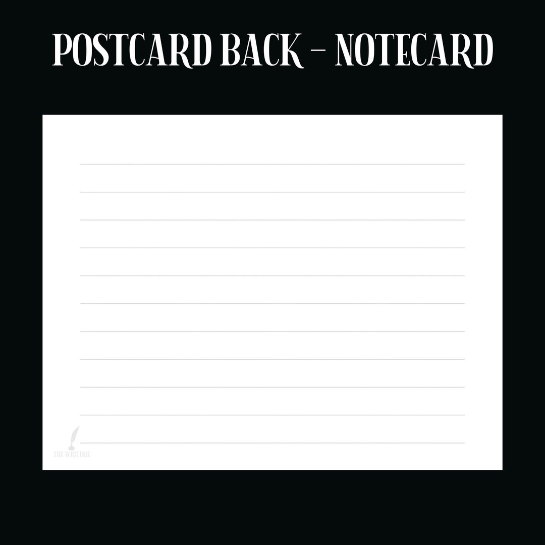 Digital Download - Lined Notecard Postcard Back - Classic Postcard ...