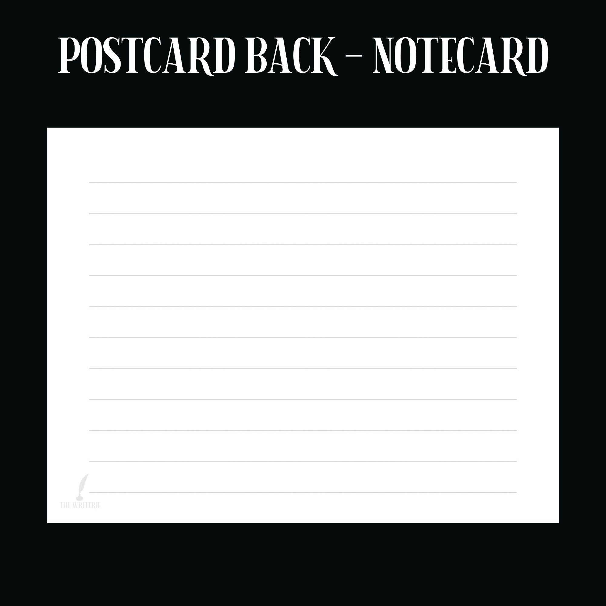 Digital Download - Lined Notecard Postcard Back - Classic Postcard ...