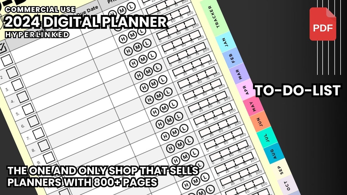 Commercial Digital Planner 2024 Digital Planner PDF Digital - Etsy