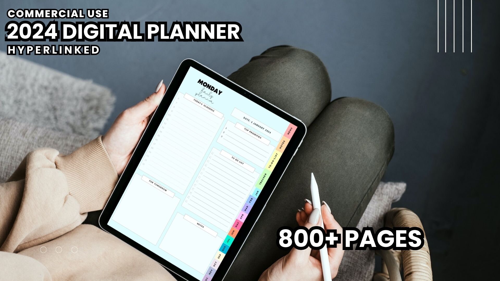 Commercial Digital Planner 2024 Digital Planner PDF Digital - Etsy