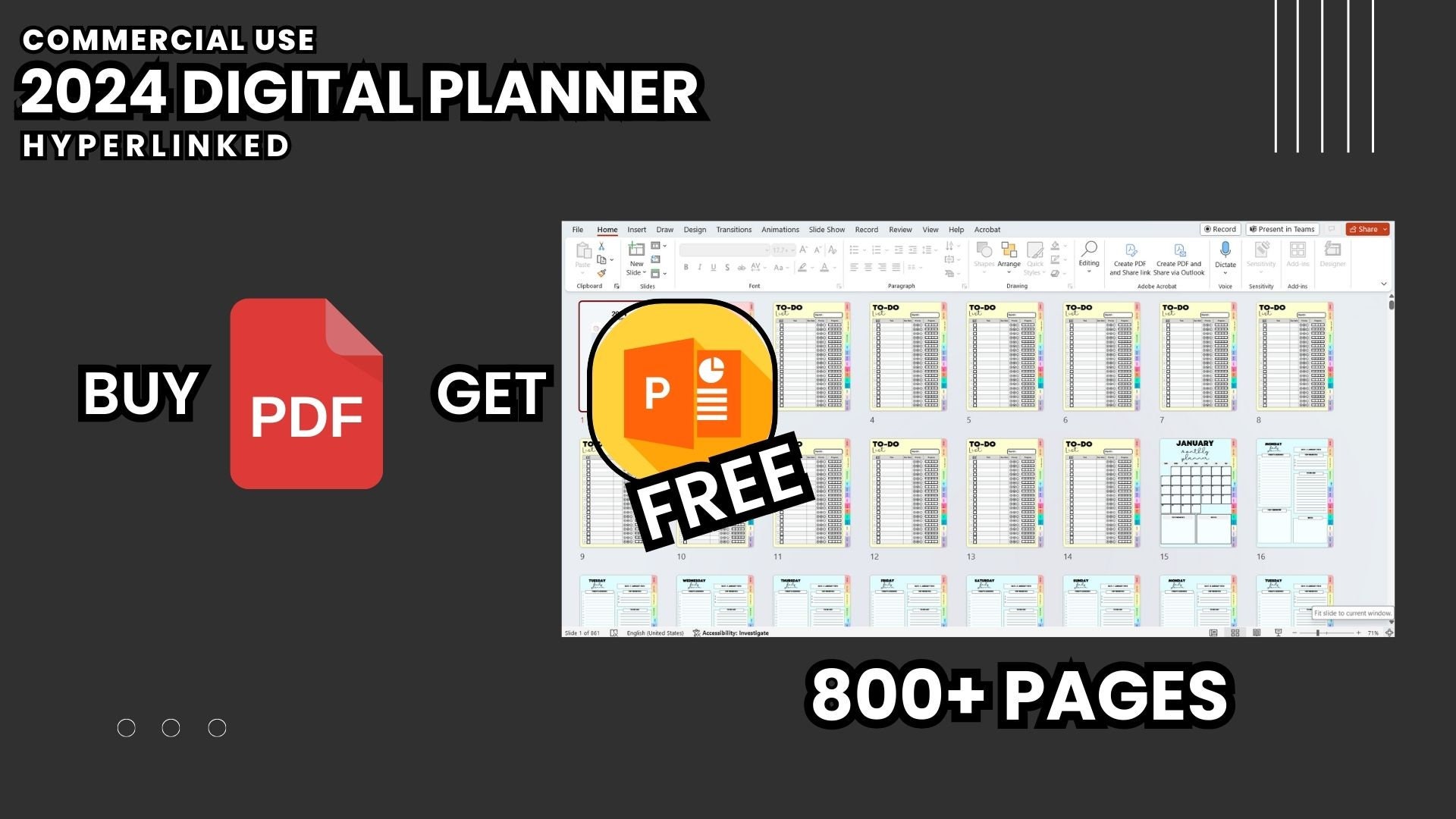 Commercial Digital Planner 2024 Digital Planner PDF Digital - Etsy