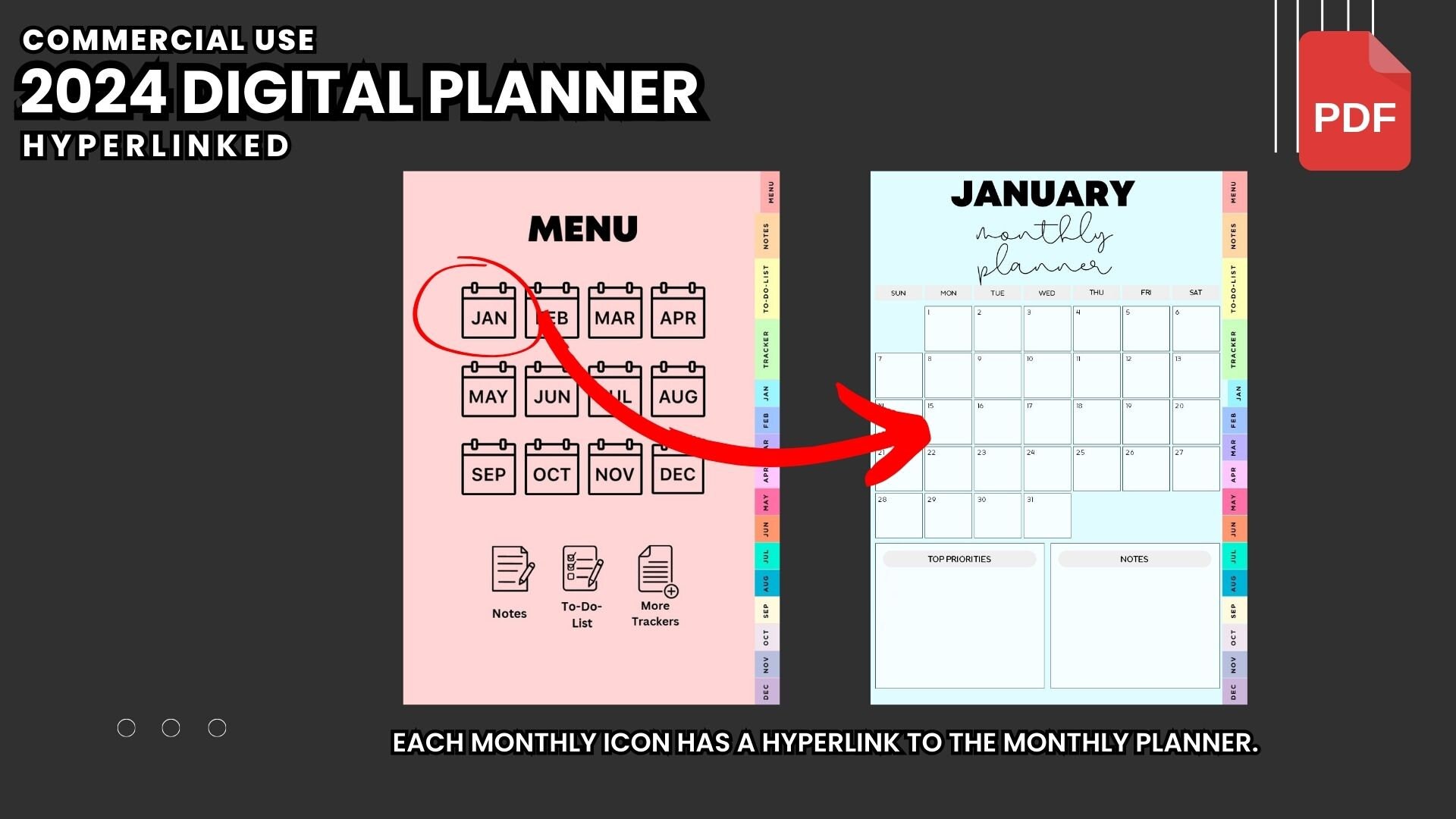 Commercial Digital Planner 2024 Digital Planner PDF Digital - Etsy