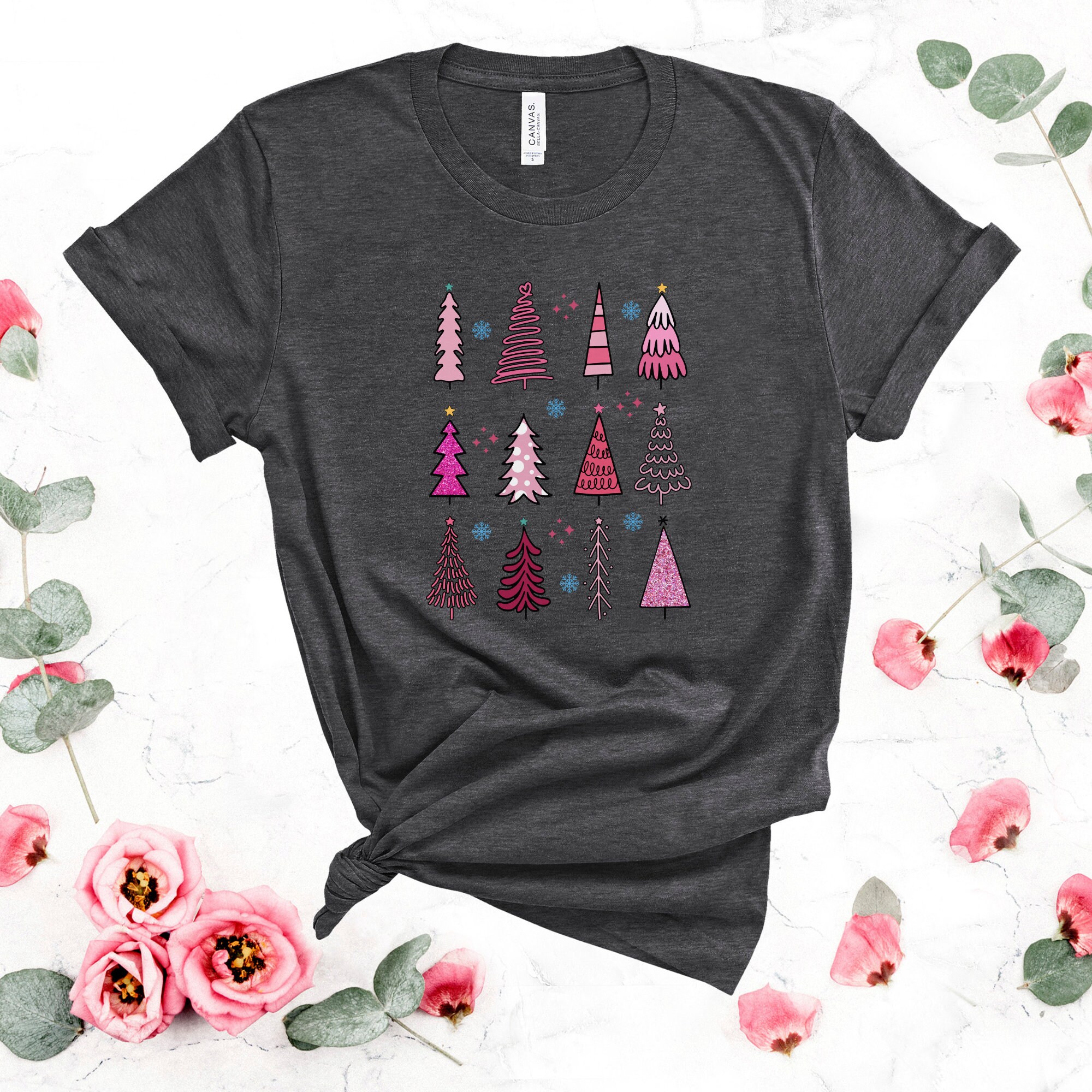 Christmas Tree T-shirt Merry Christmas Shirt Pink Christmas - Etsy UK