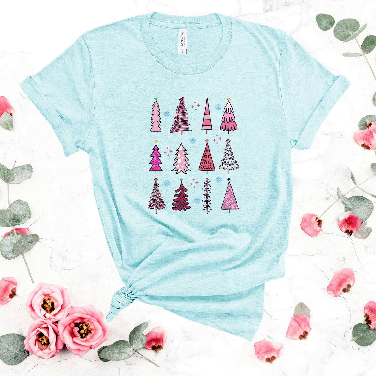 Christmas Tree T-shirt Merry Christmas Shirt Pink Christmas - Etsy UK