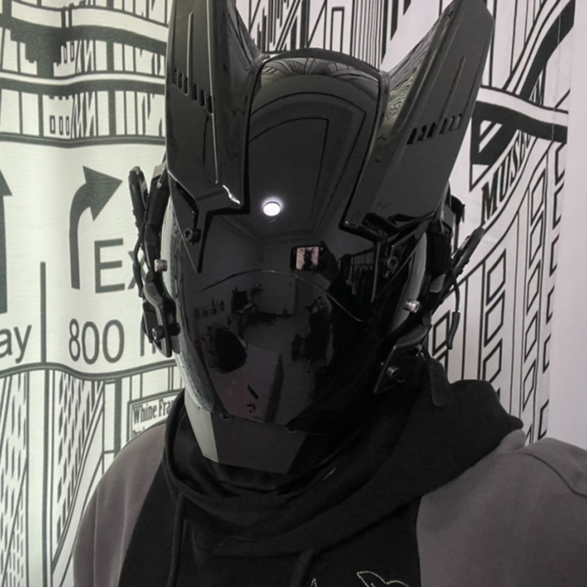 Máscara Cyberpunk Negra Entera, Máscara Cyberpunk Cos, Regalo de ...