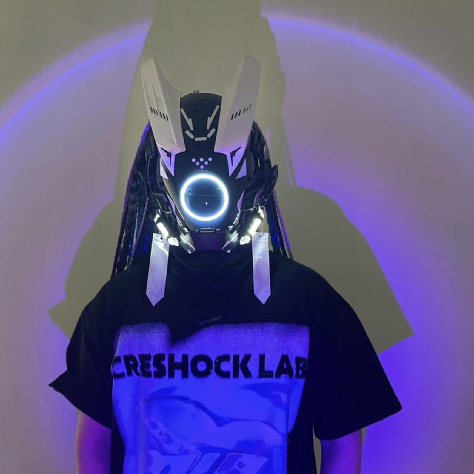 Cyberpunk Mask With Dreadlocks, Cyber Cos Mask, Cyberpunk Mask - Etsy