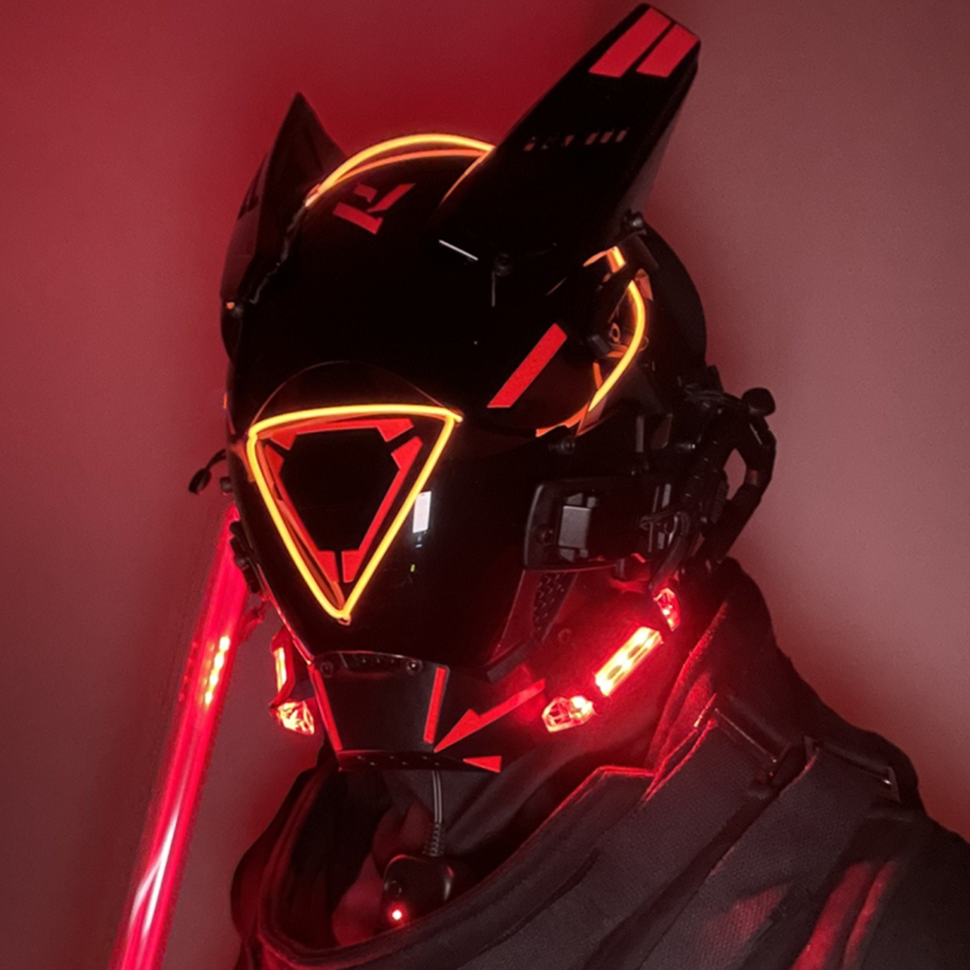 Cyberpunk Helmet Cosplay Black Samurai War Pipeline Deadlock ...