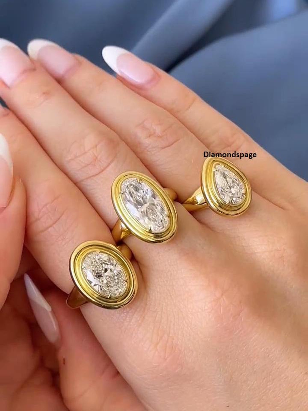 Moval, Oval and Pear Twin Bezel Diamond is Incredibly Beautiful Ring ...