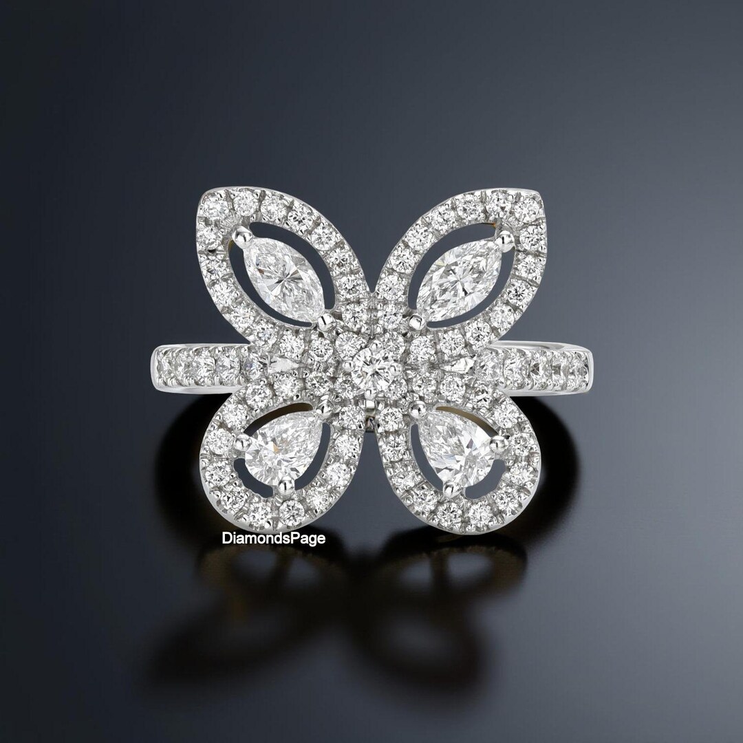 Beautiful Butterfly Design Ring for Your Special One, Pear & Marquise ...