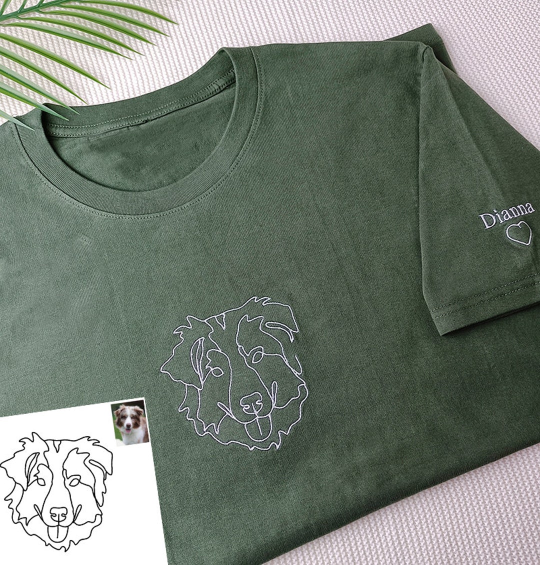 Custom Pet From Photo Embroidered Shirt, Father's Day,custom Embroidery ...
