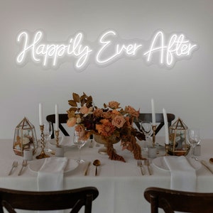 Happily Ever After Custom Neon Sign, Wedding Decor, Wedding Neon Sign ...