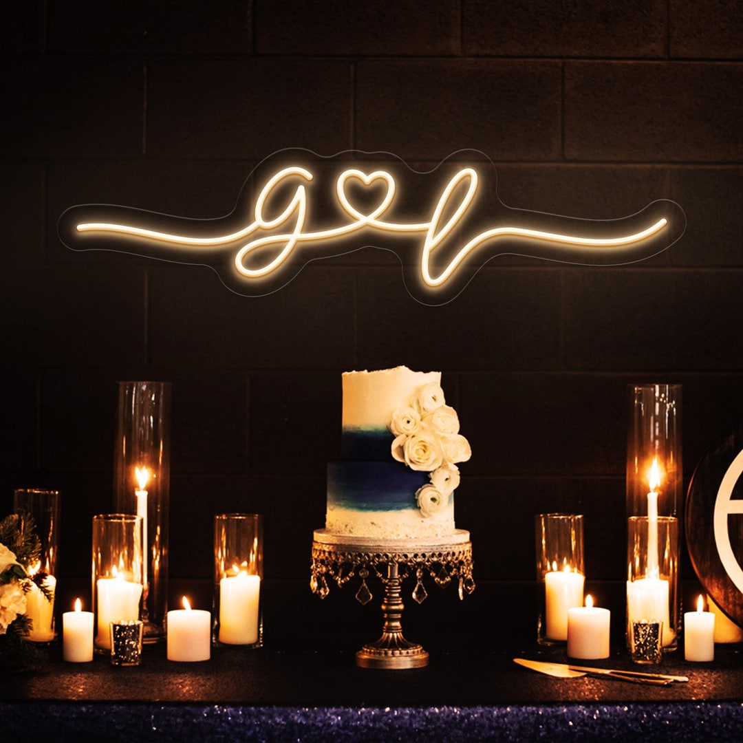 Custom Initials Neon Wedding Sign, Wedding Decor, Couple Initials LED ...