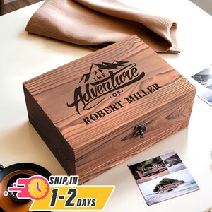 Custom Wooden Travel Memory Box, Personalized Wedding Gift, Travel Gift ...