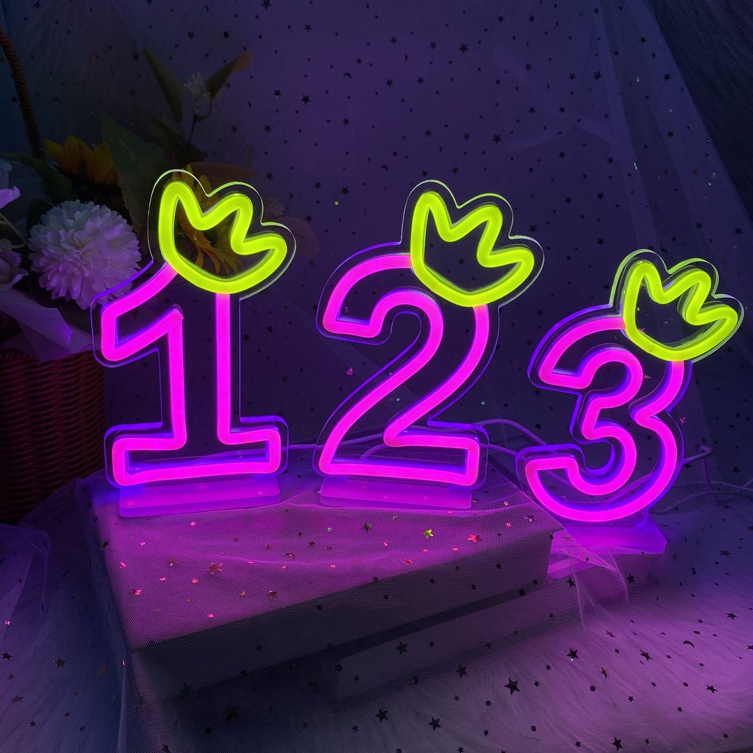 Custom Number Neon Sign, Table Neon Sign, Birthday Party Decor, Fall ...