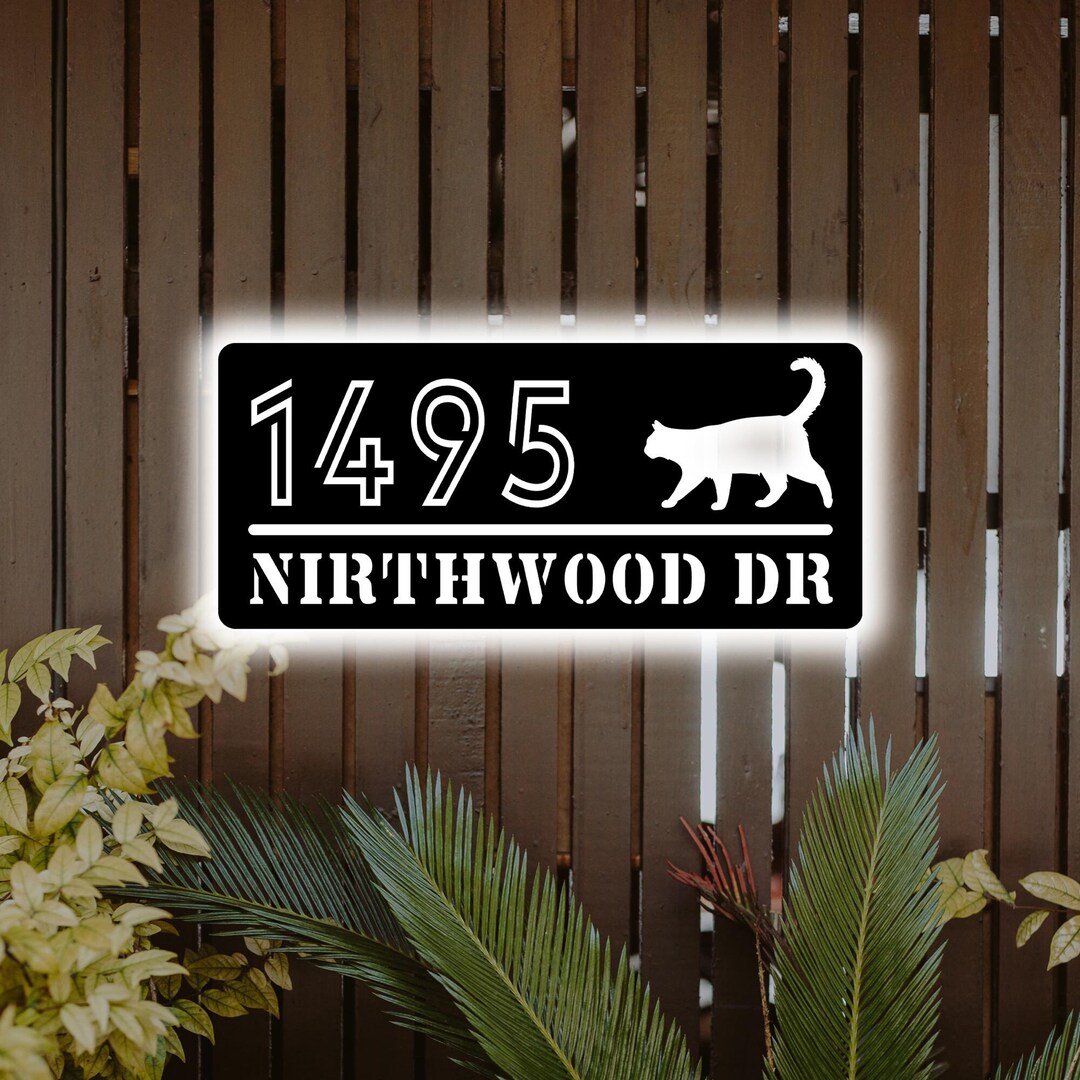 Custom House Number Sign,led Number Box,personalized Address Plaque ...