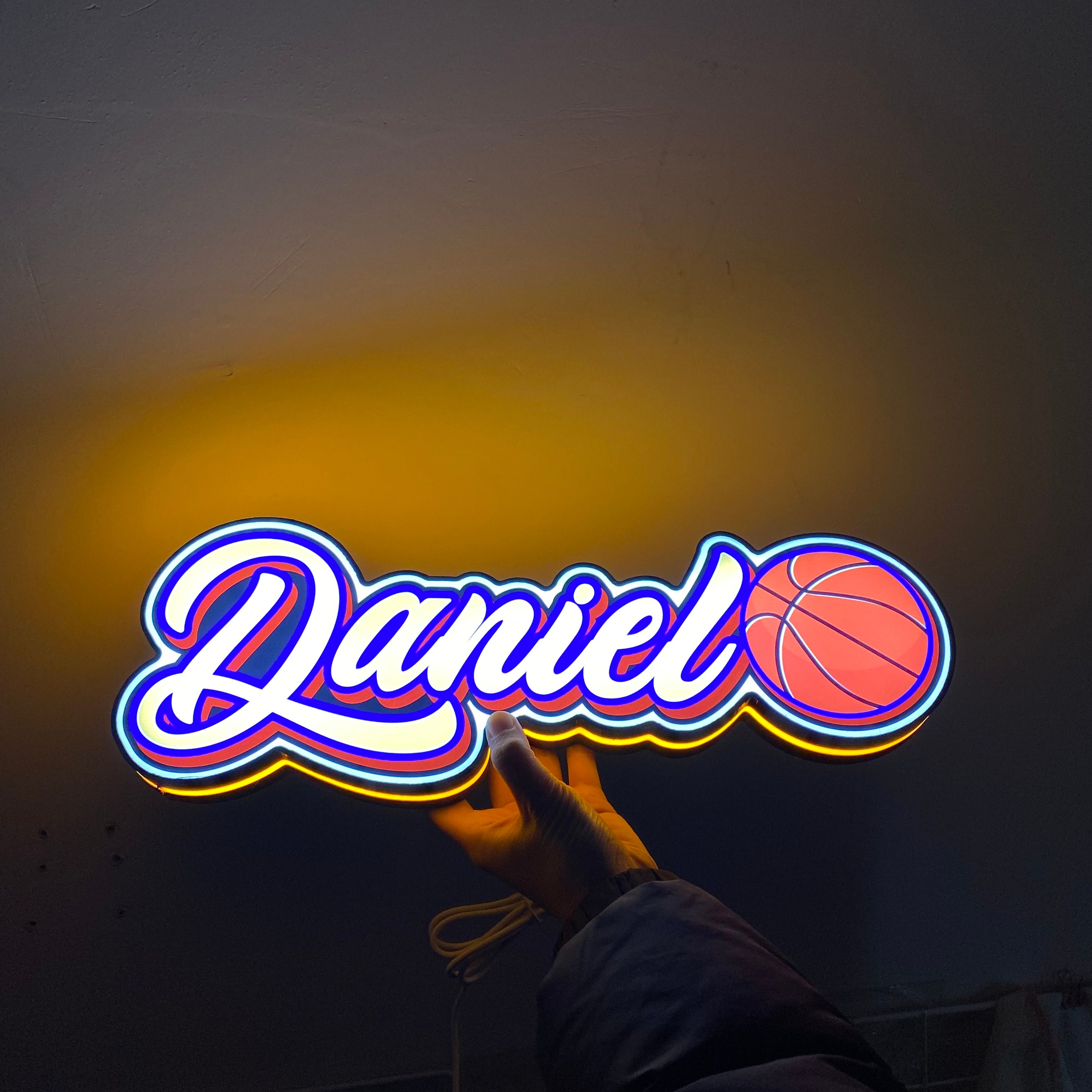 Dinosaur Led Name Sign Custom Wall Art, Custom LED Lightbox, Dinosaur ...