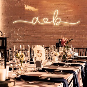 Custom Initials Neon Wedding Sign, Wedding Decor, Couple Initials LED ...
