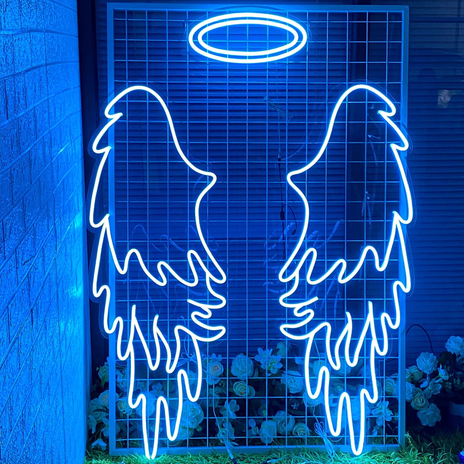Angel Wings and Halo Custom Neon Sign Angel Wings Neon Sign - Etsy