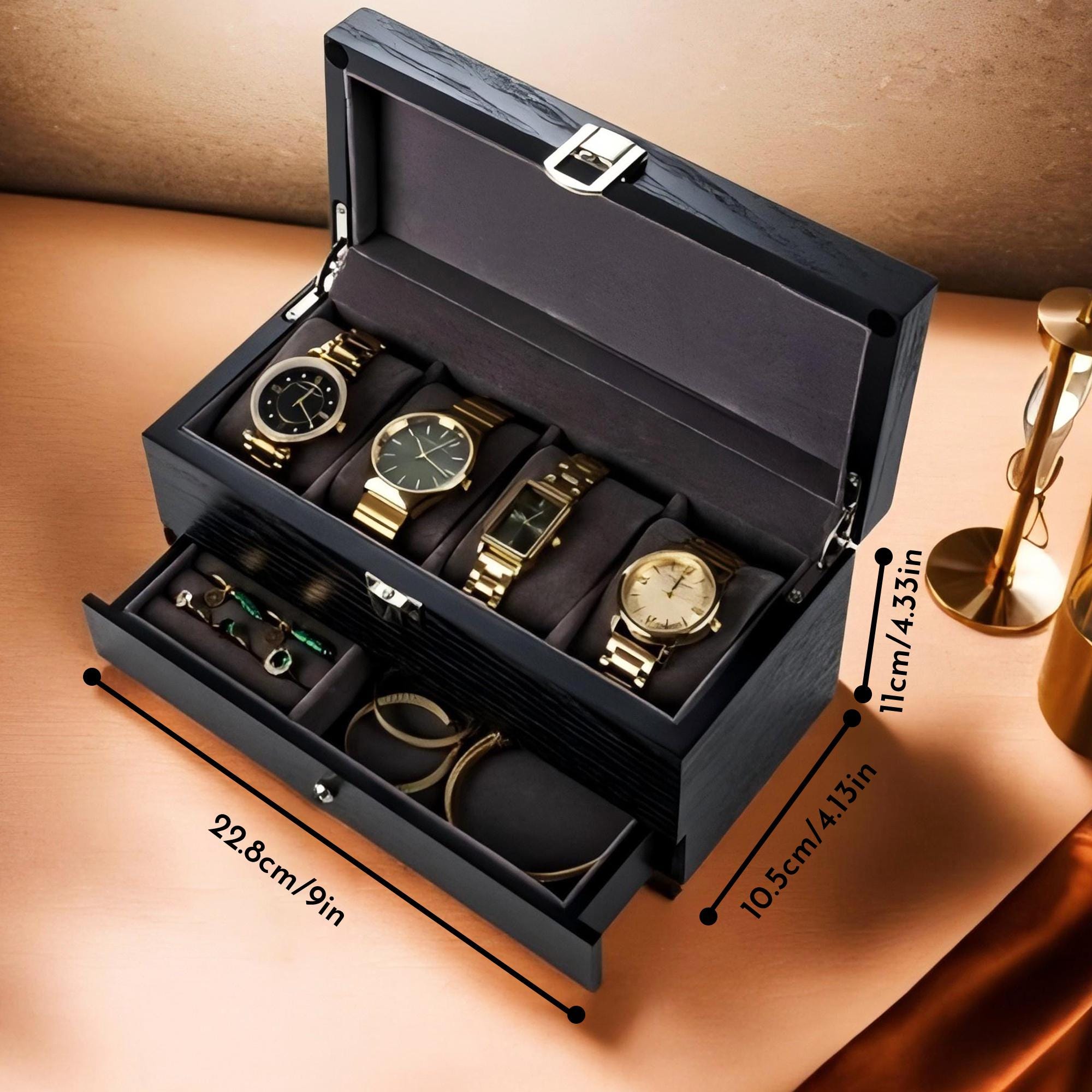 Solid Wood Watch Box for Men Customizable Storage,personalized Gifts ...