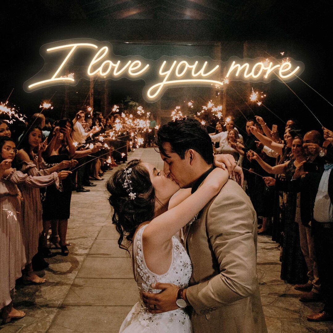 I Love You More Neon Sign Custom, Valentines Day Decor, Custom Neon ...