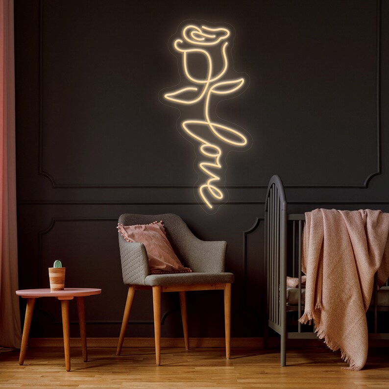 Rose Neon Sign Custom Neon Sign Wedding Decor Mothers Day - Etsy