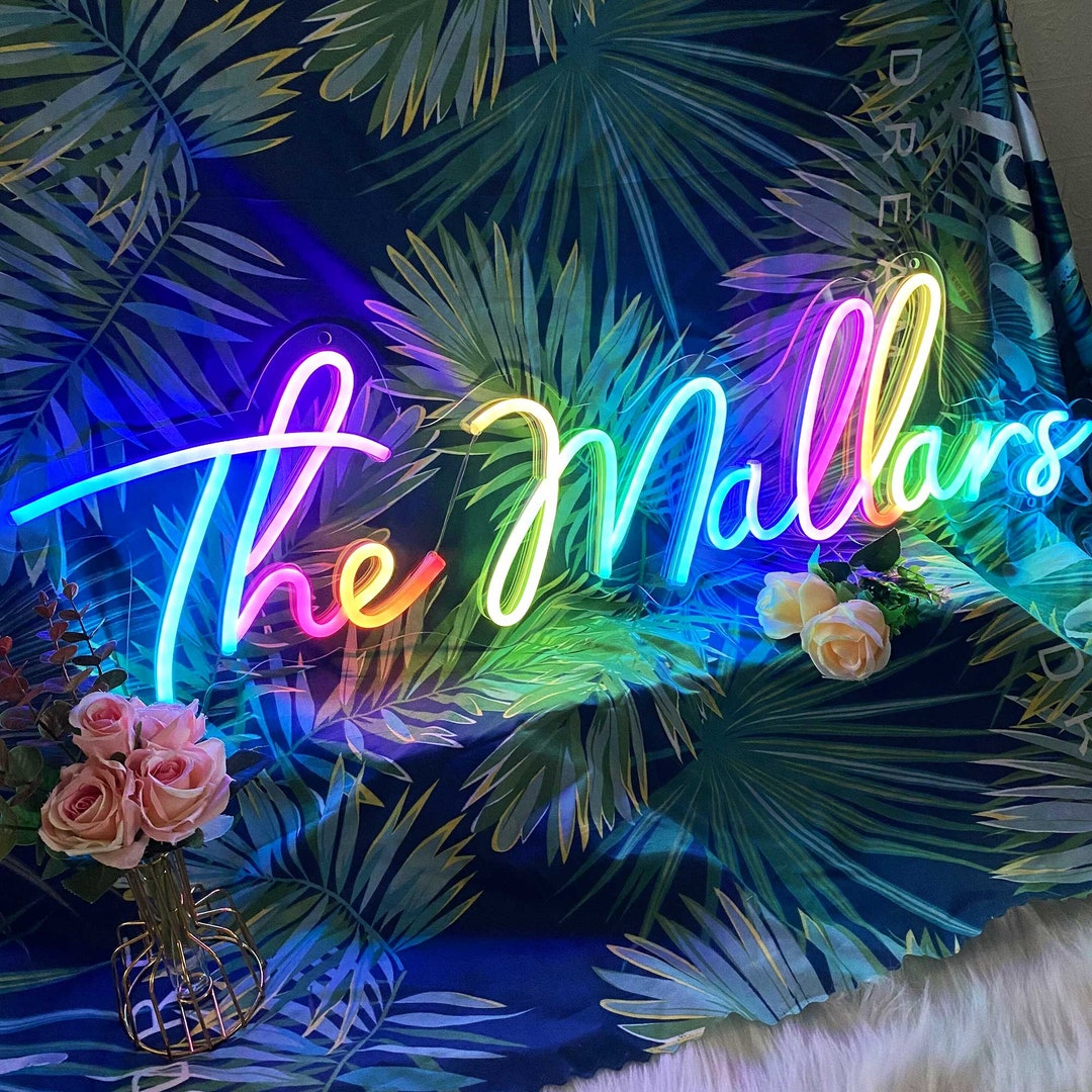 Custom Rainbow Neon Sign, RGB Neon Sign, Name Sign RGB Neon Sign ...