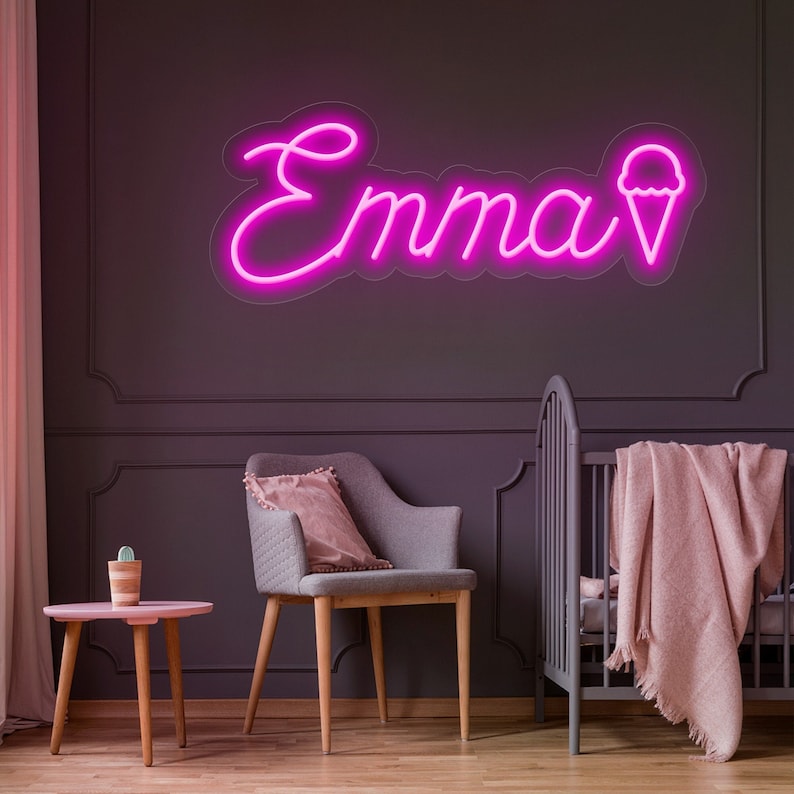 Custom Name Neon Sign, Personalized Kids Bedroom Home Decor, Christmas ...