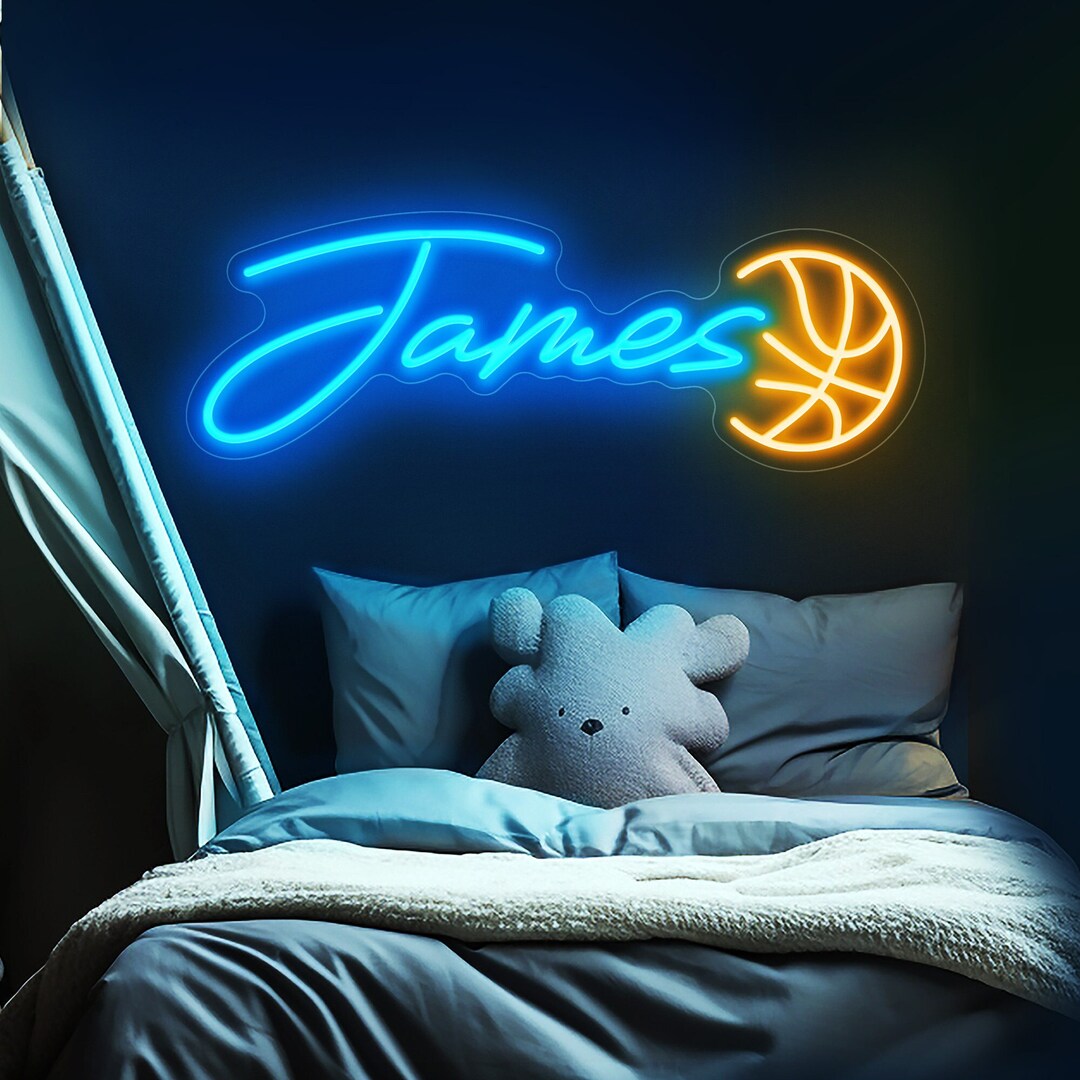 Custom Basketball Neon Sign, Custom Name Neon Sign for Kids, Basketball ...