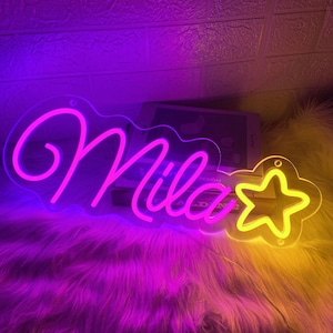 Custom Name Neon Sign, Congrats Neon Sign, Birthday Gifts, Kids Name ...