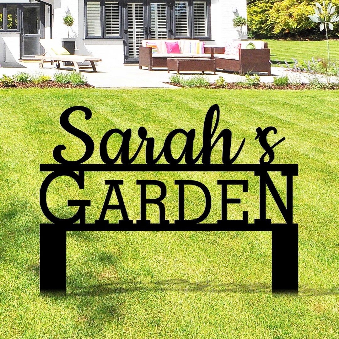 Custom Garden Signs,personalized Metal Garden Sign With Stakes,gift for ...